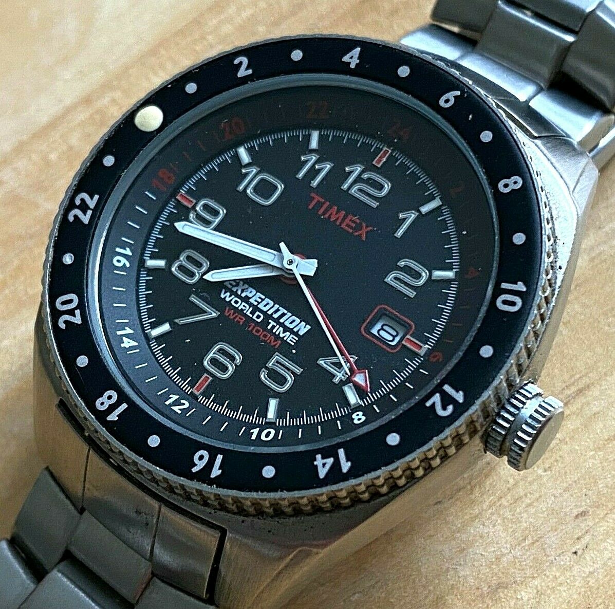 Timex Expedition World Time Men Moving Bezel Diver Quartz Watch Hour~N ...